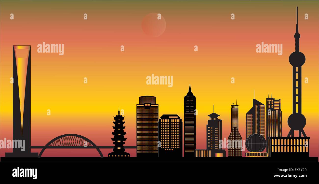 city of skyline shanghai Stock Vector Image & Art - Alamy