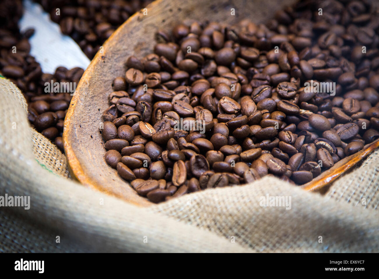Background of delicious freshly roasted coffee beans Stock Photo - Alamy