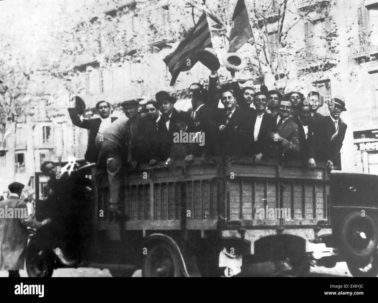 Catalan independence campaigners in a lorry during the 1934 Election ...