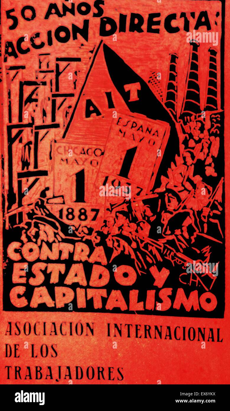 1933 Spanish Syndicalist poster with the slogan:'50 years of direct ...