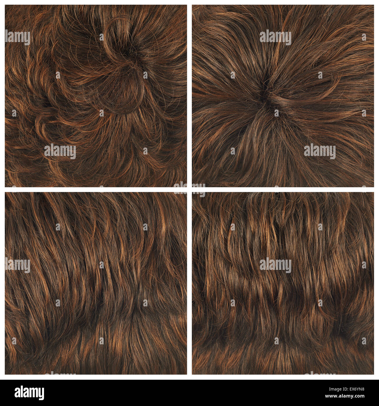 Open wave hair fragment as a texture background composition, set of ...