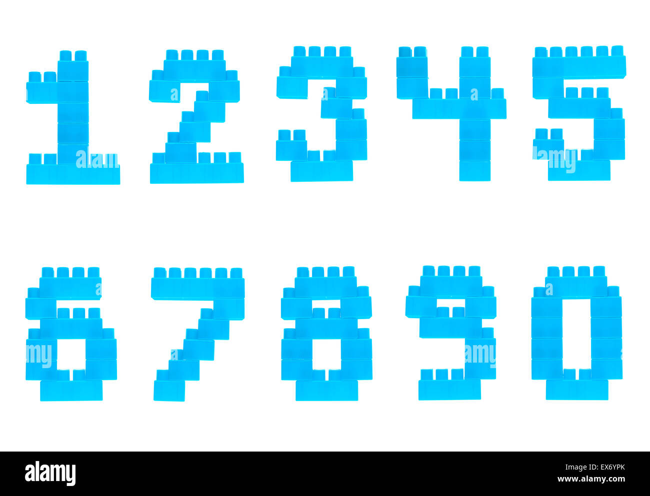 Set of numbers made of toy bricks Stock Photo - Alamy