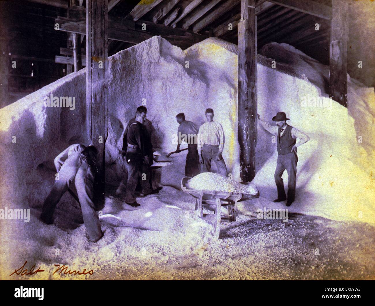 Workers inside an American Salt Mine in 1893 Stock Photo - Alamy