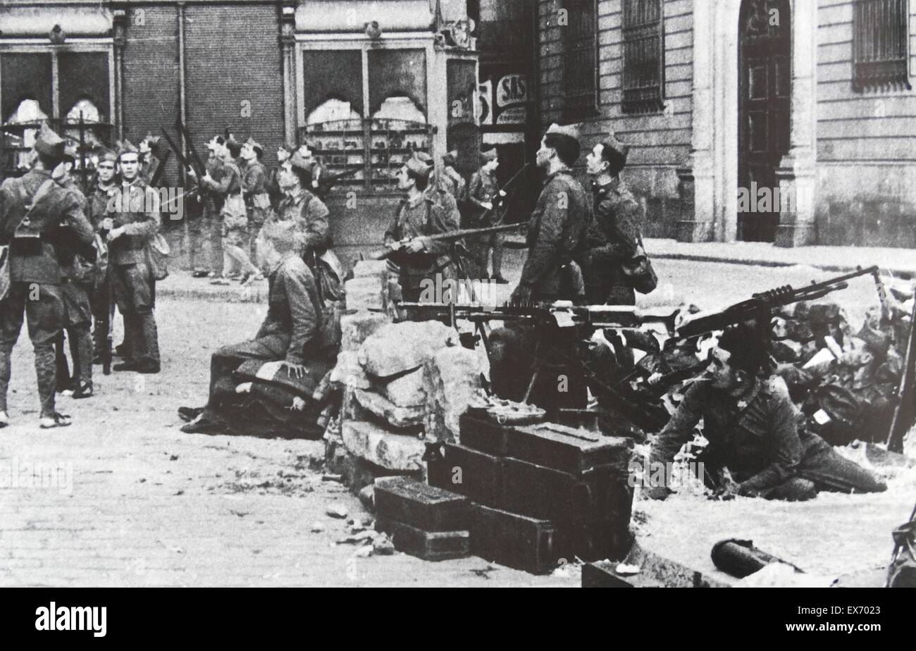 soldiers rest between action to qul riots in plaza de san jaime ...