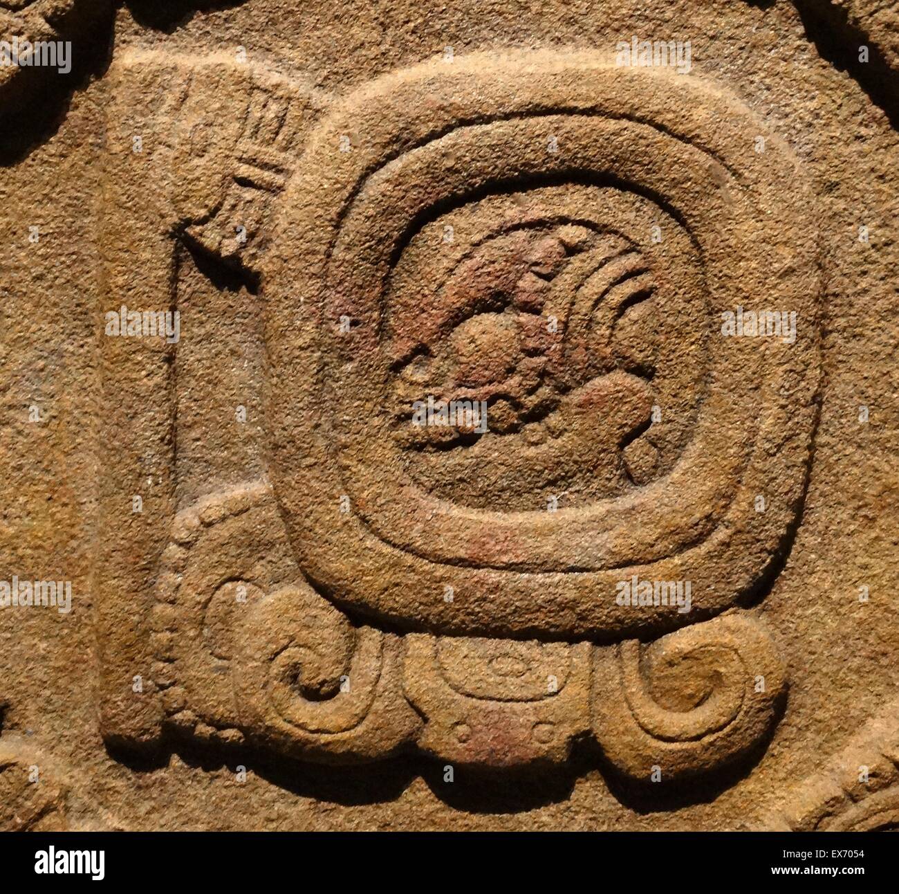 Mayan stone disk monument 161 from Tonina, dedicated to K'inich Ich'aak ...