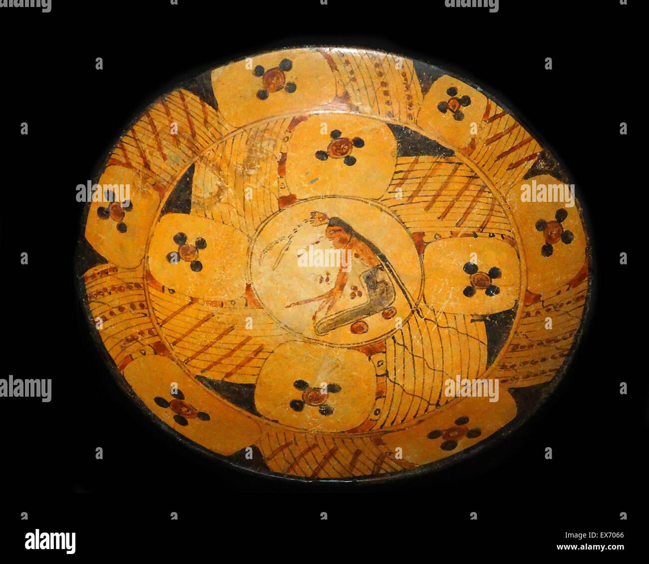 Mayan, ceramic polychrome plate. Yucatan, Mexico. 600-900 AD. The ...