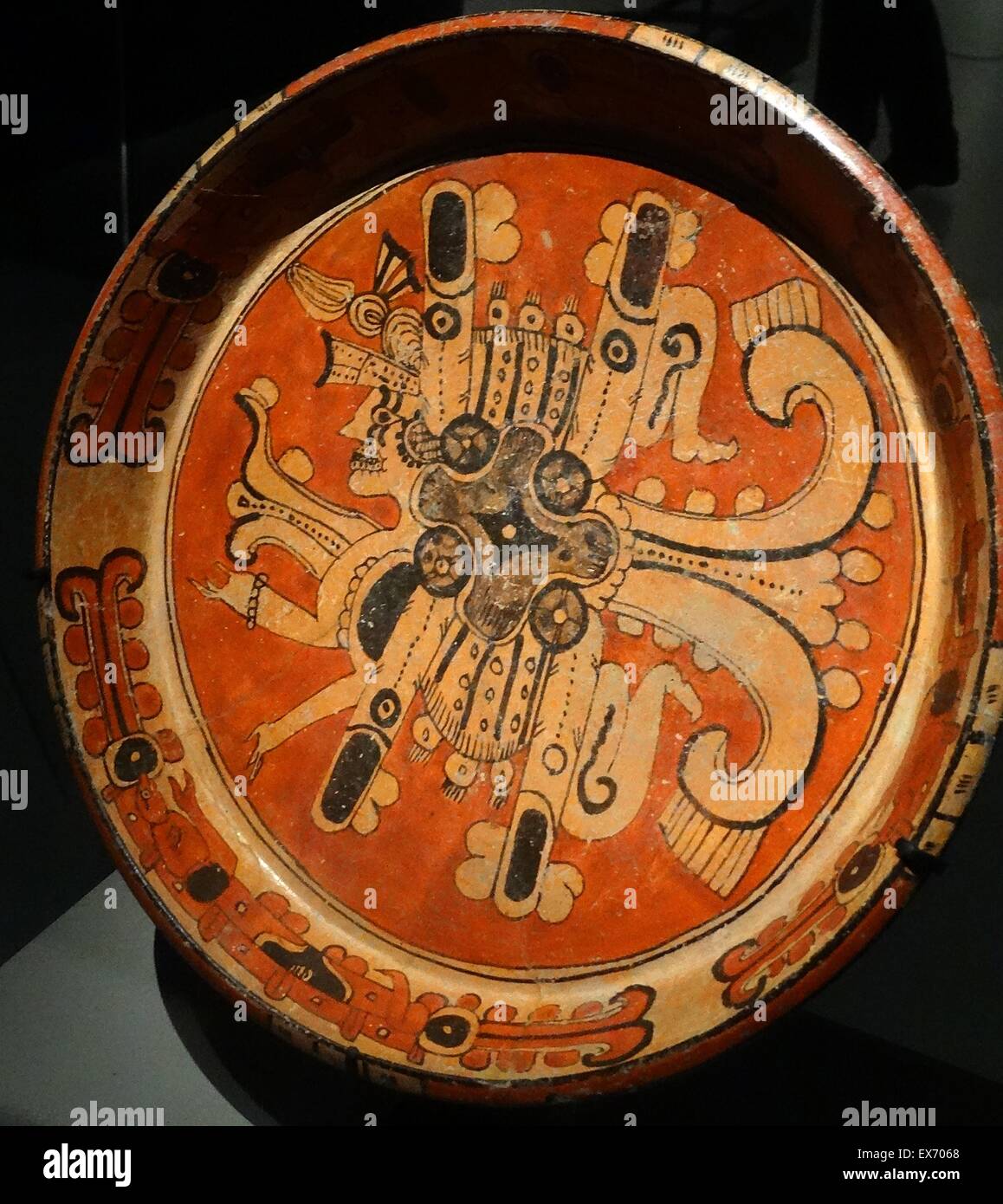 Mayan, ceramic plate with the sign of Venus Yucatan, Mexico. 600-900 AD ...
