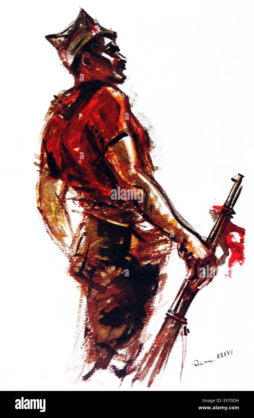 Spanish Civil War Republican militia guard Stock Photo - Alamy