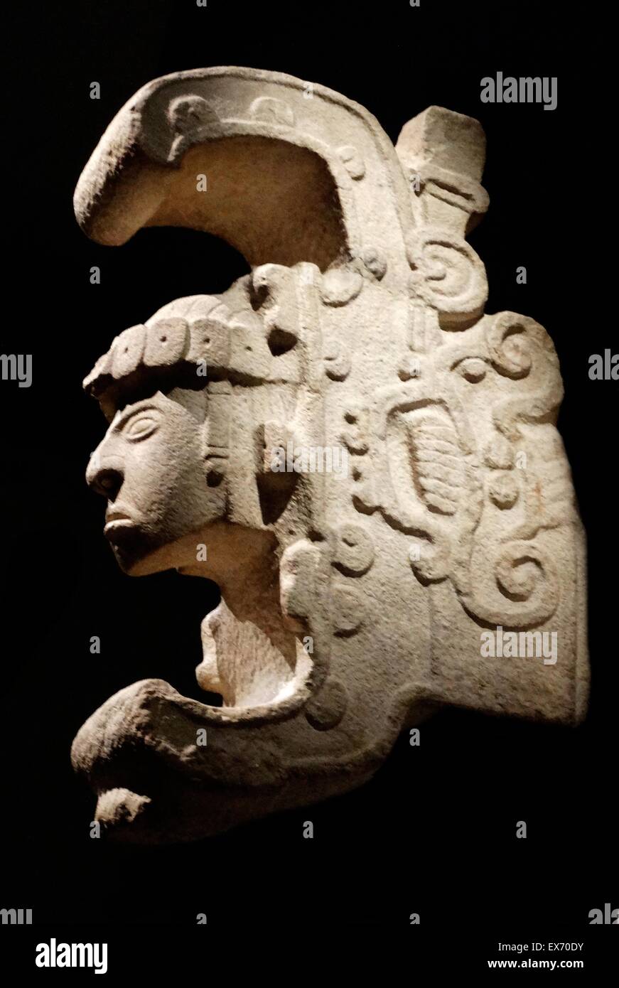 The Queen of Uxmal. Sandstone Mayan Architectural finial (900-1000 A.D ...