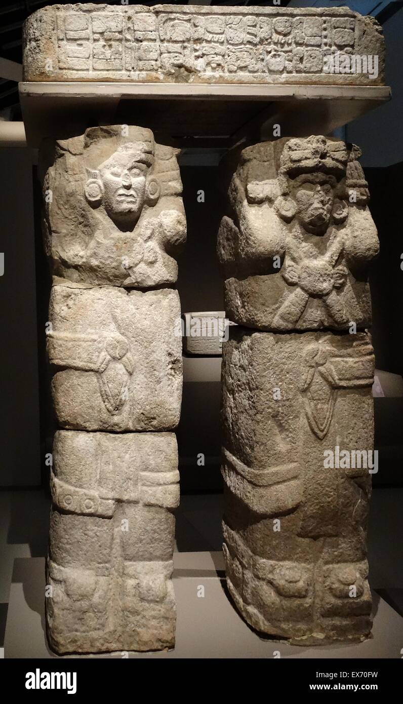 Mayan Atlante (Caryatid figure) from Chichen Itza, limestone, ancient ...