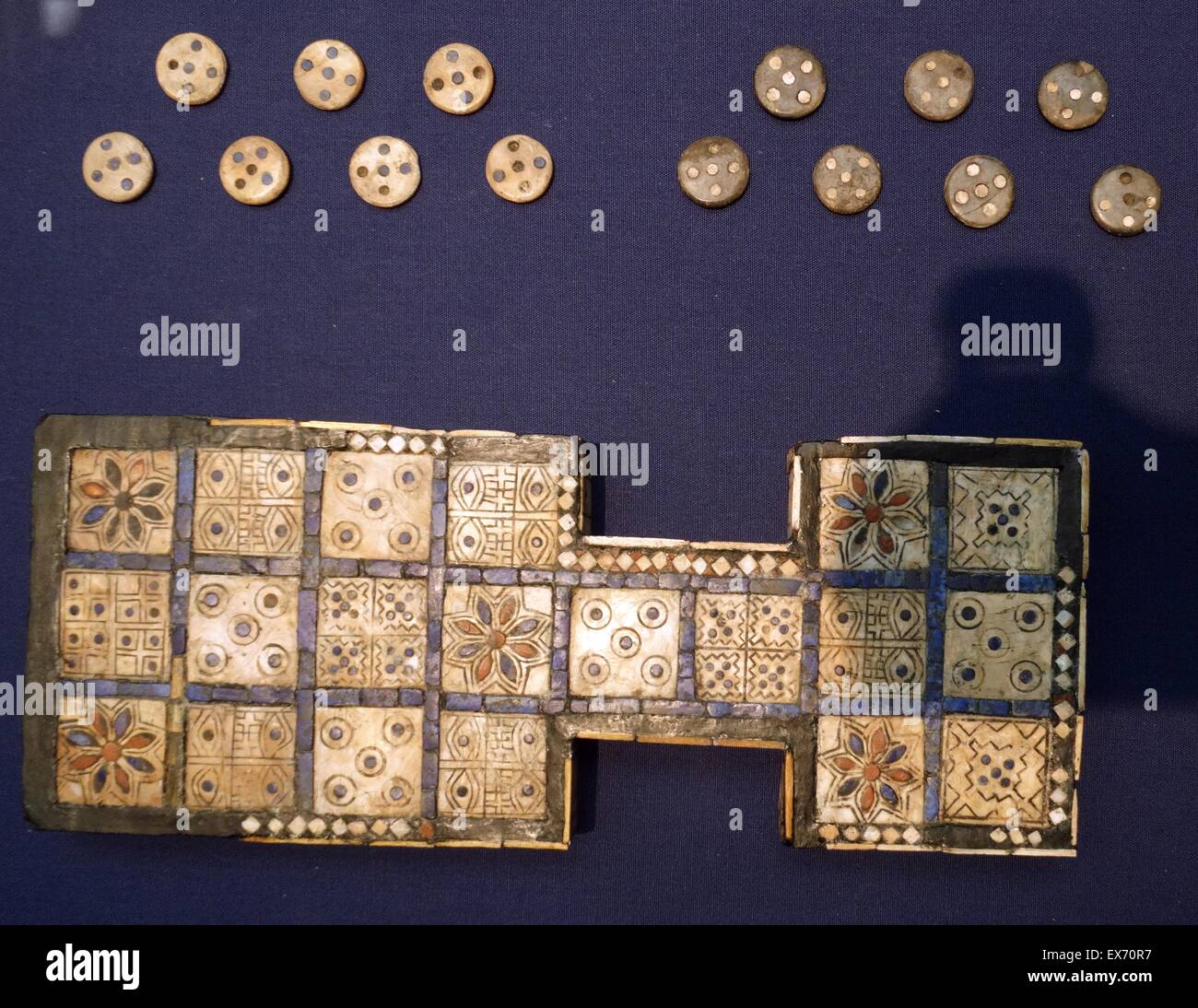 Royal game board , found by Leonard Woolley in the Royal Cemetery at Ur ...