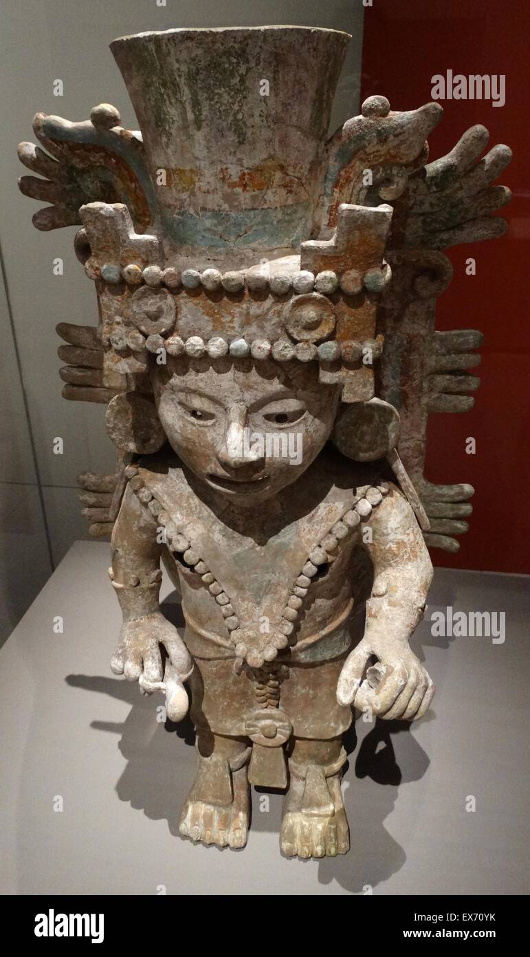 Post-classic Mayan, ceramic Incense burner, representing a female ...
