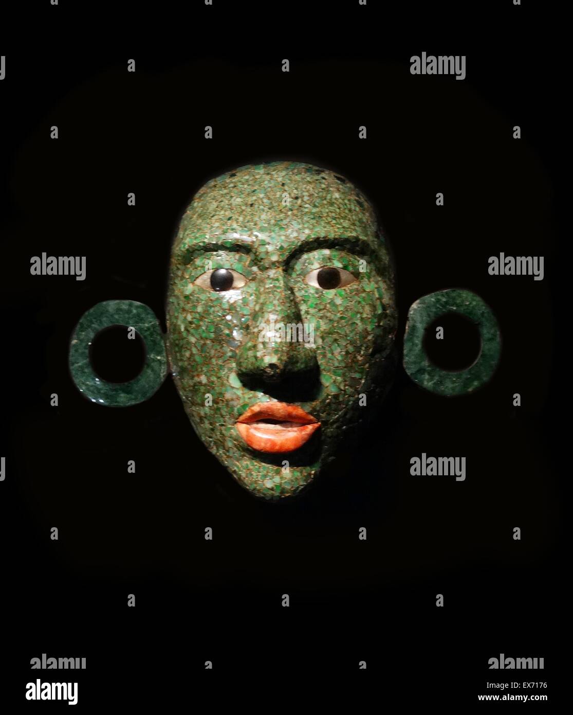 Mayan Jade funerary mask from Calakmul, Campeche, Mexico 600-900 AD ...