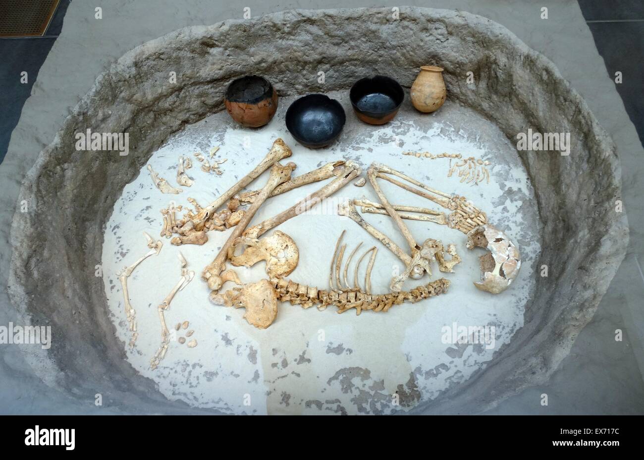 Kerma culture burial, 2050-1750 BC. reconstructed burial of a typical ...