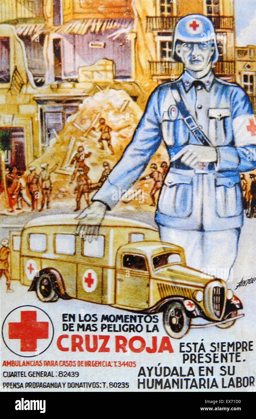 Red Cross poster, during the Spanish Civil War Stock Photo - Alamy