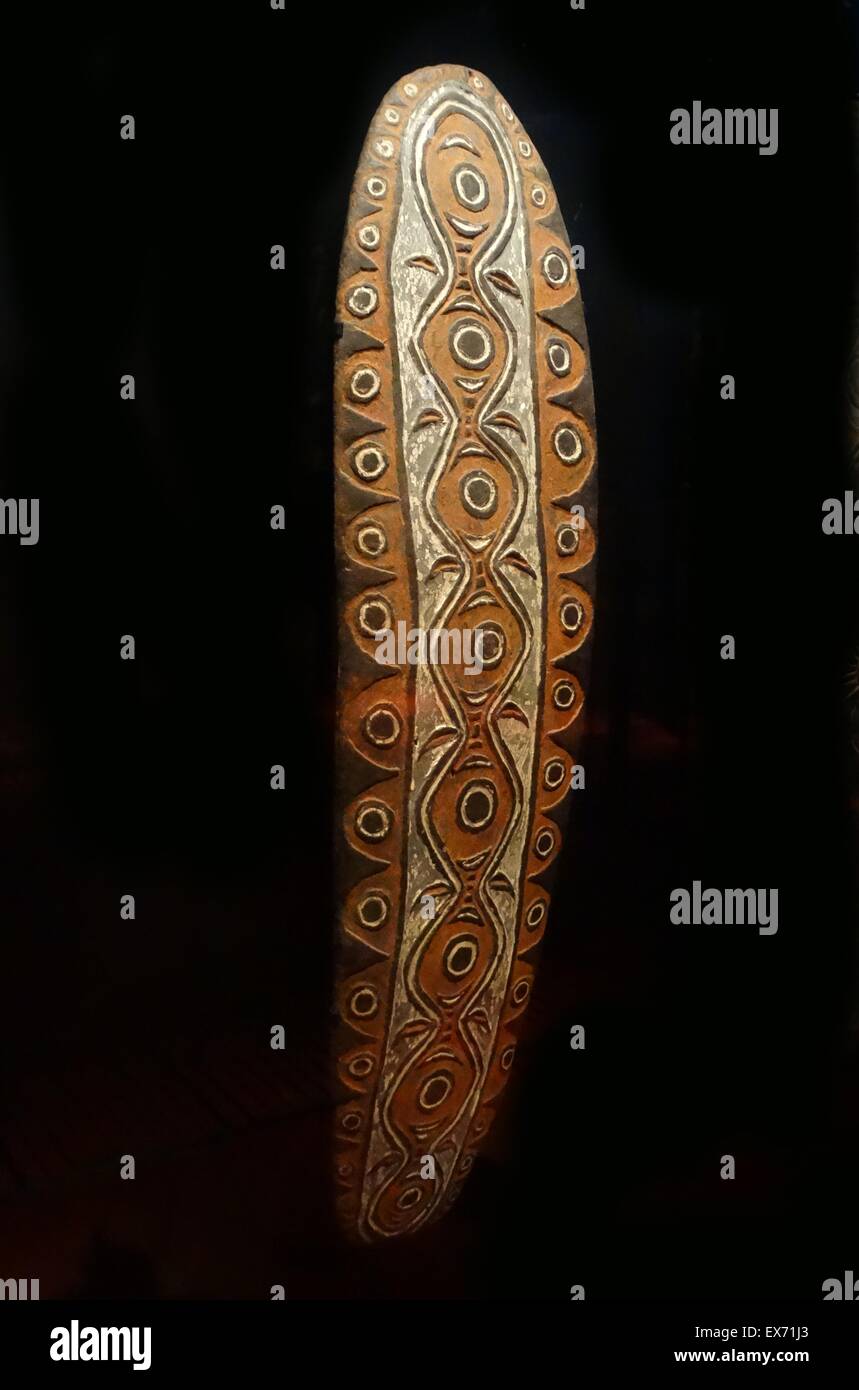 Melanesian tribal shield made from painted wood. from Papua New Guinea ...