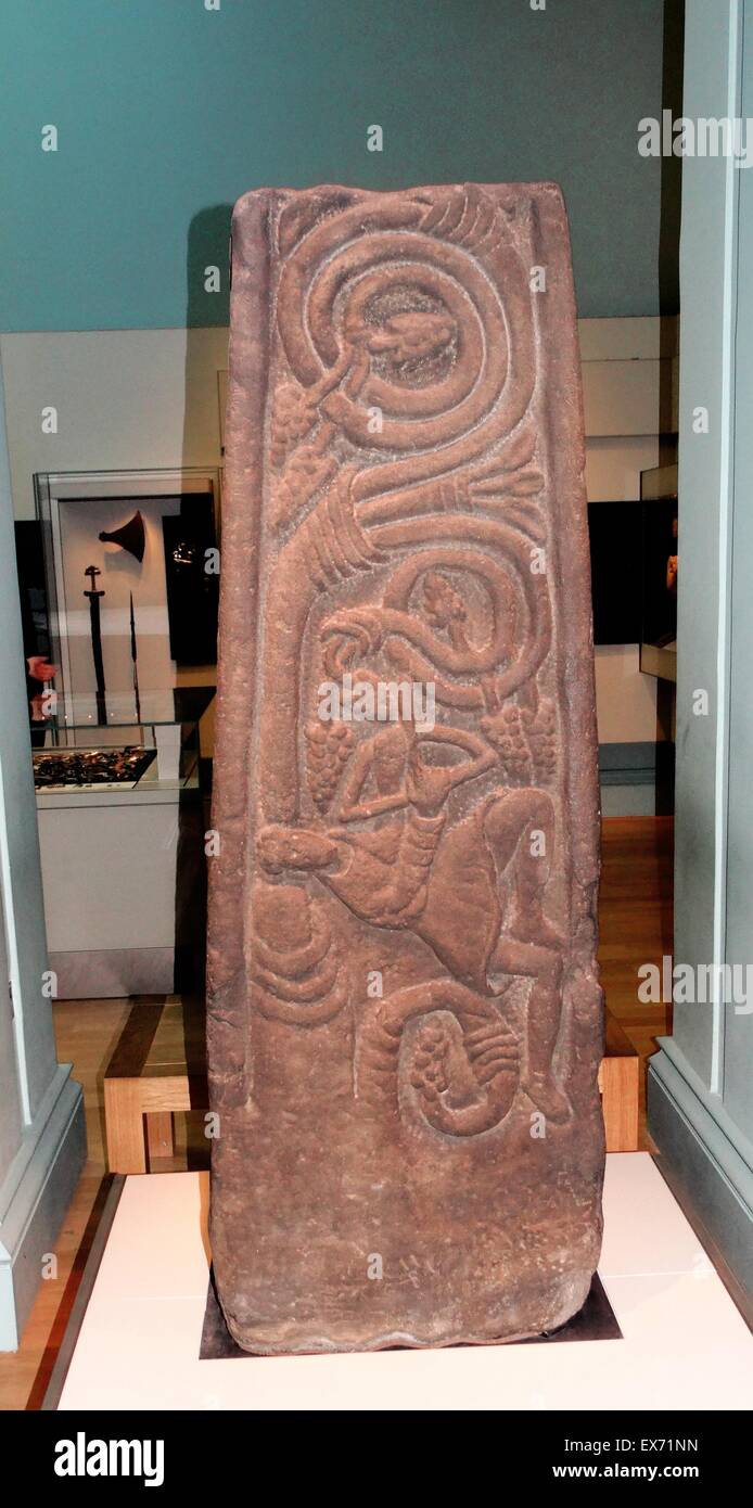 Anglo-Saxon stone cross-shaft fragment from the shaft of a larga, free ...