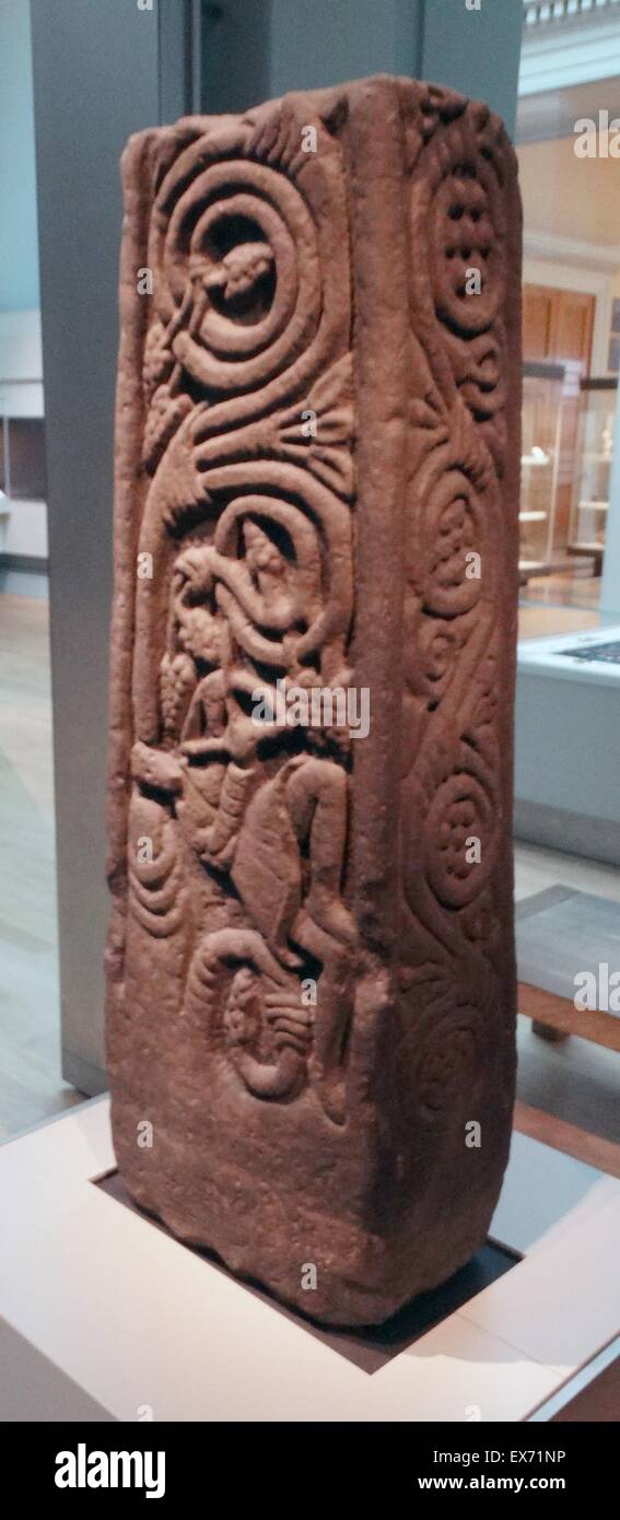 Anglo-Saxon stone cross-shaft fragment from the shaft of a larga, free ...