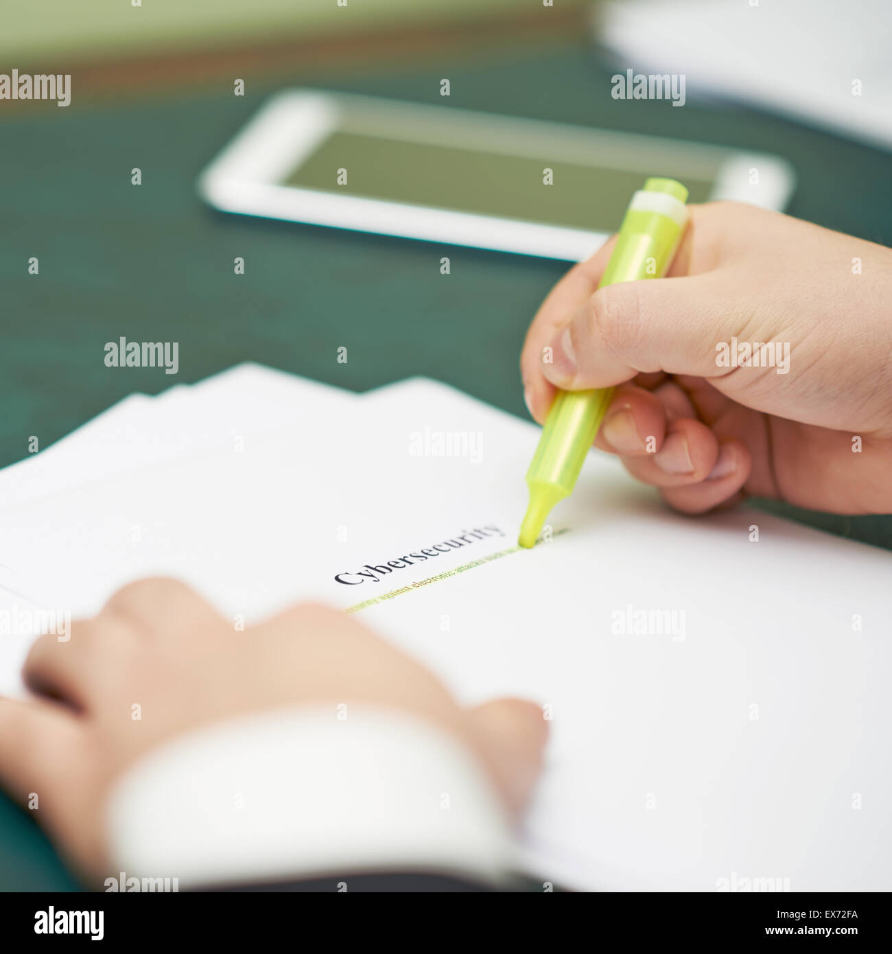 Marking words in a cyber security definition Stock Photo - Alamy