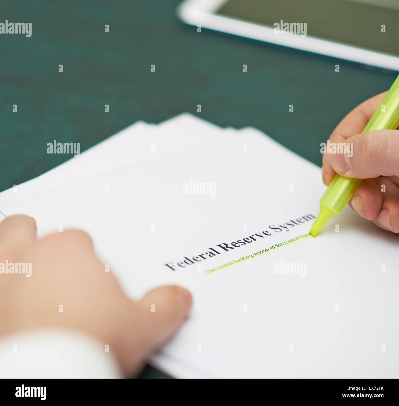 Marking words in a federal reserve system definition Stock Photo - Alamy