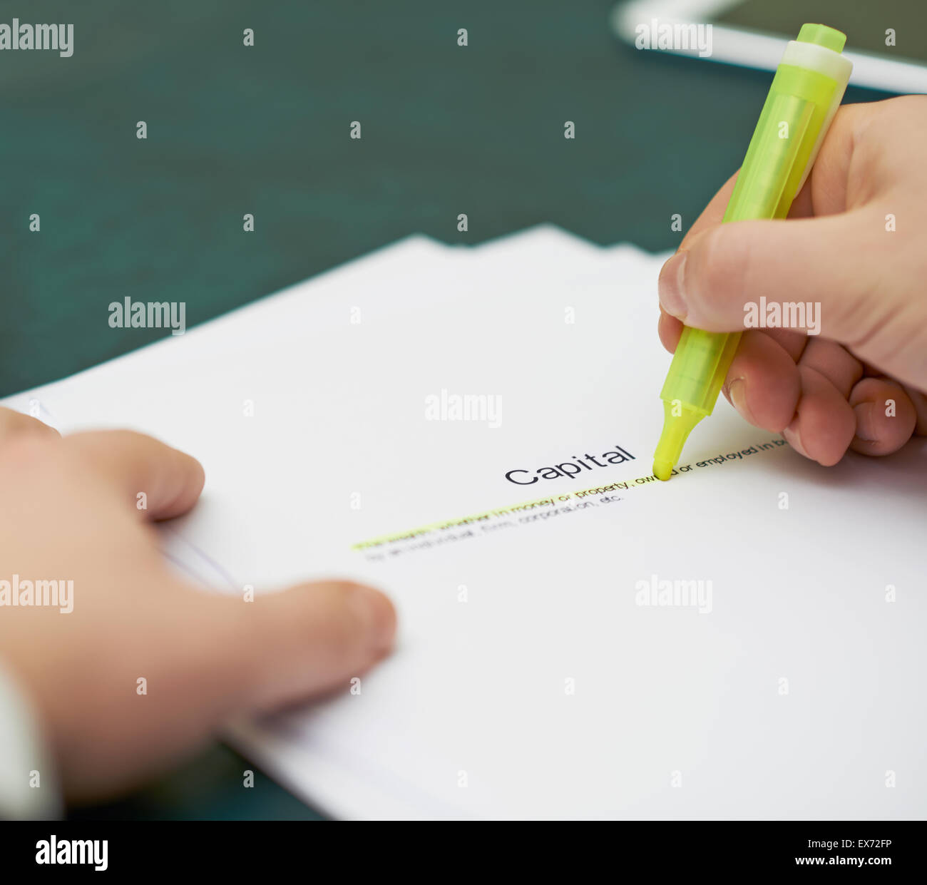 Marking words in a capital definition Stock Photo - Alamy