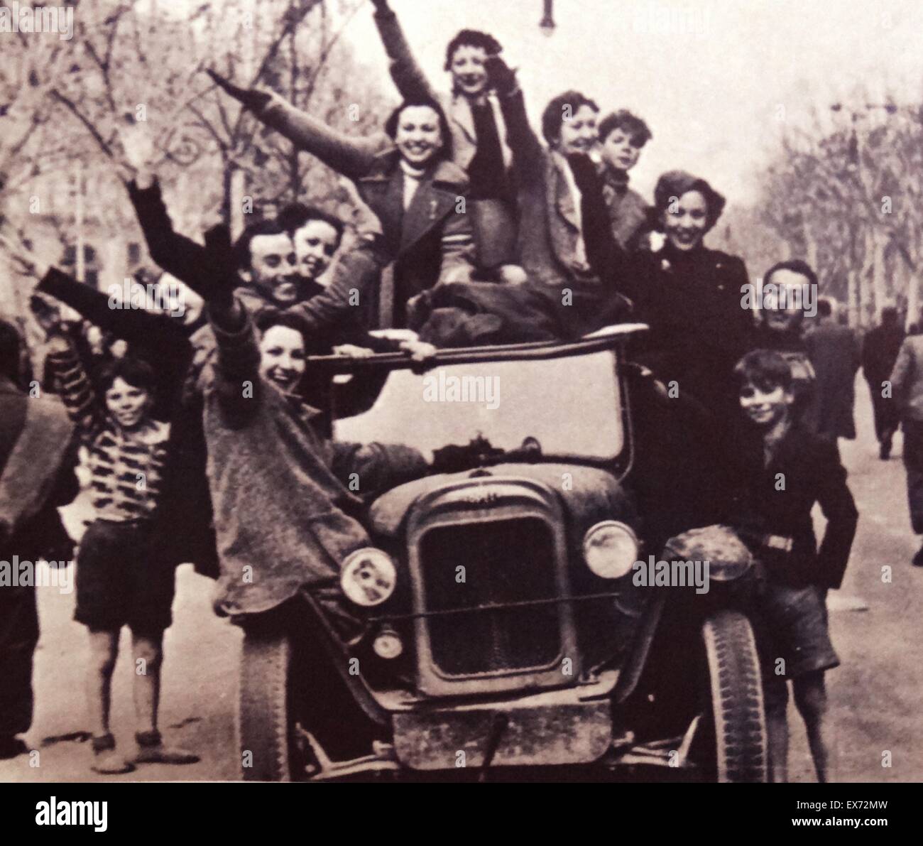 On January 27, 1939, nationalist supporters celebrate their victory in ...