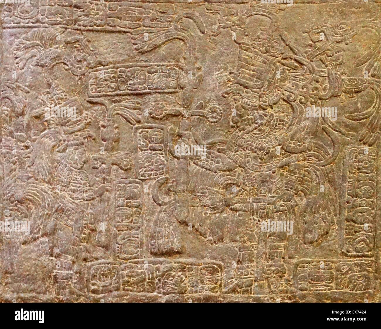 Cast of a lintel, Mayan Temple 33, Yaxchilan, México. AD 350-850 Stock ...