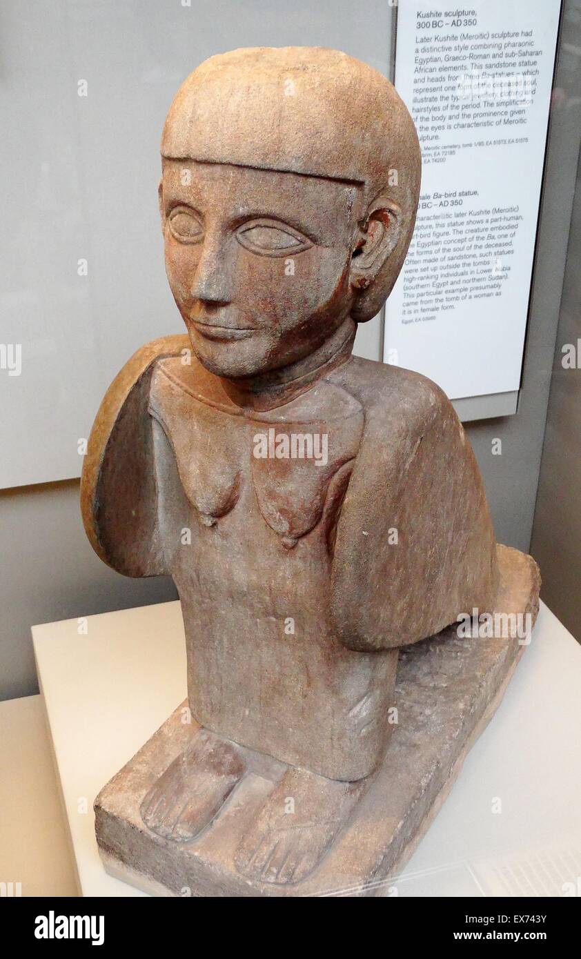 Female Ba-bird statue, 200 BC-AD350 later Kushite (Meroitic) sculpture ...