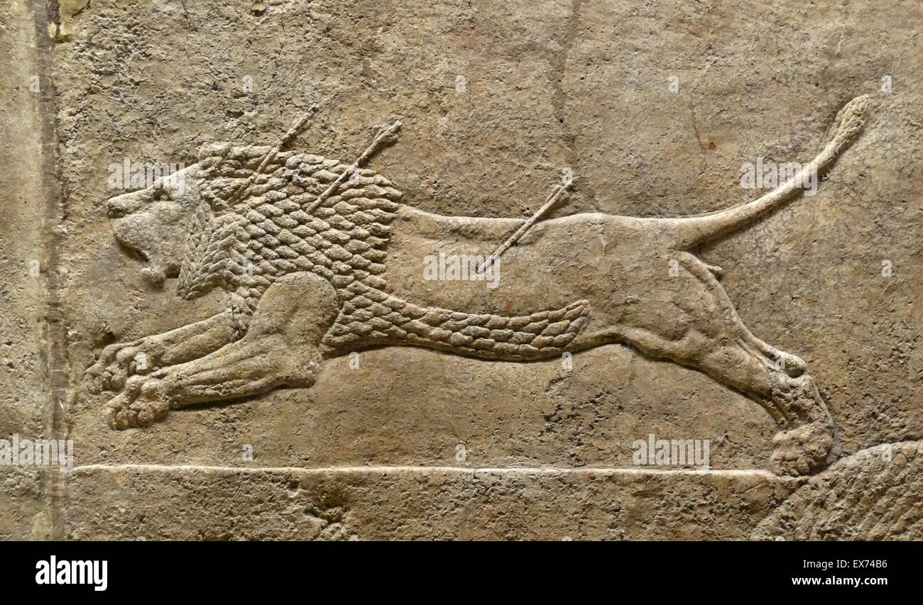 Relief of the lion hunt of ashurbanipal hi-res stock photography and ...