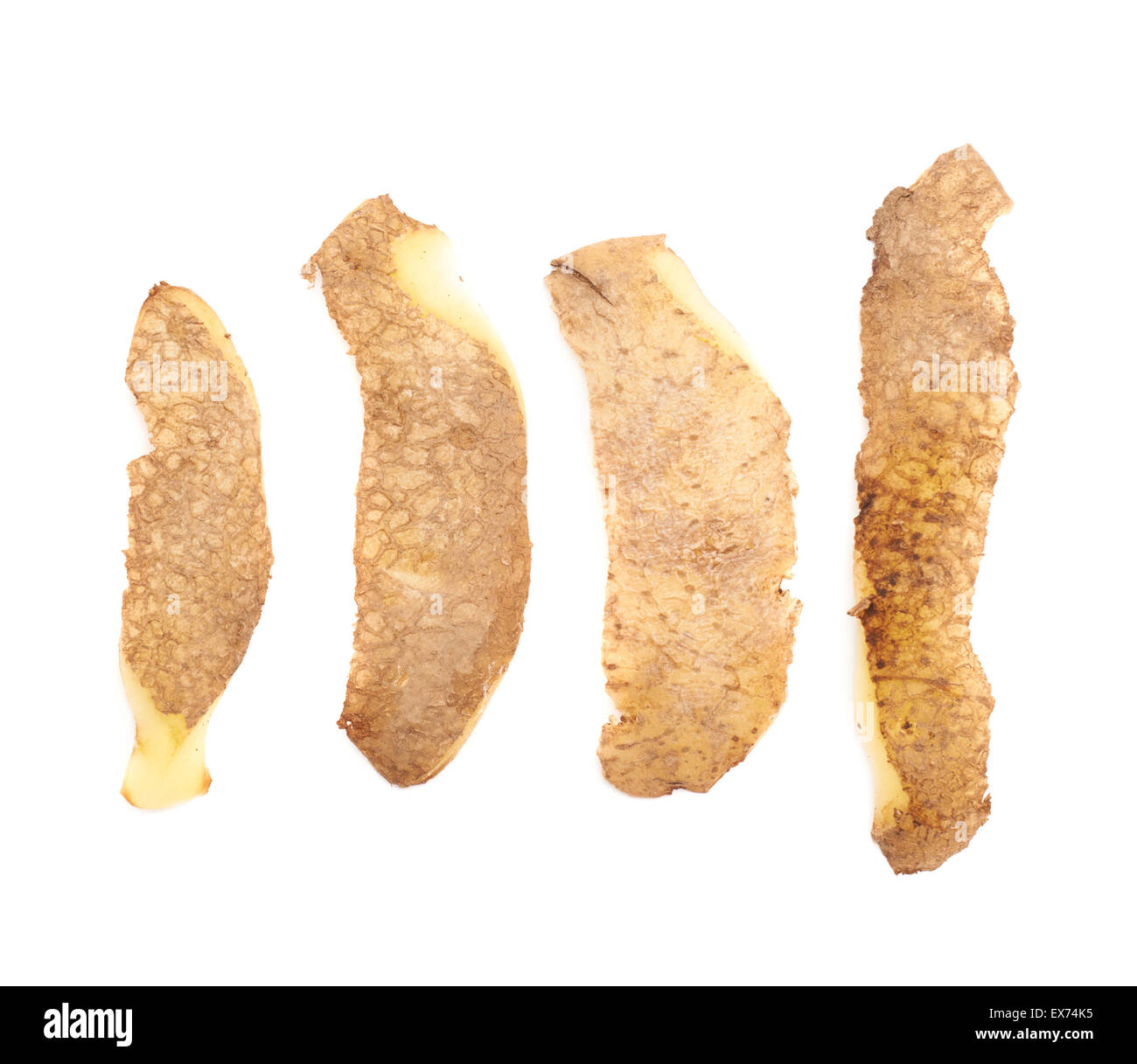 Multiple different potato peels isolated Stock Photo - Alamy