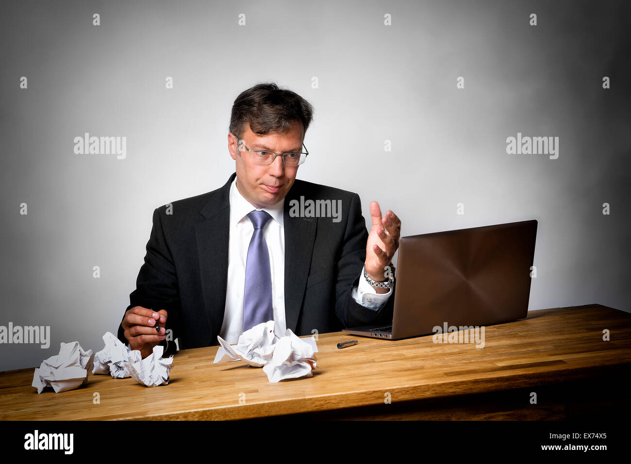 Man Overworked Office Papers Not Woman Stock Photos & Man Overworked ...