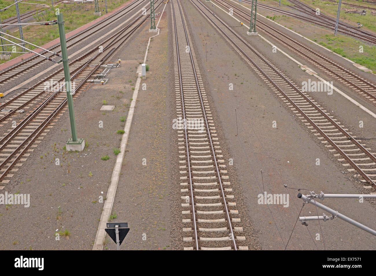 Railway tracks view from above Stock Photo - Alamy