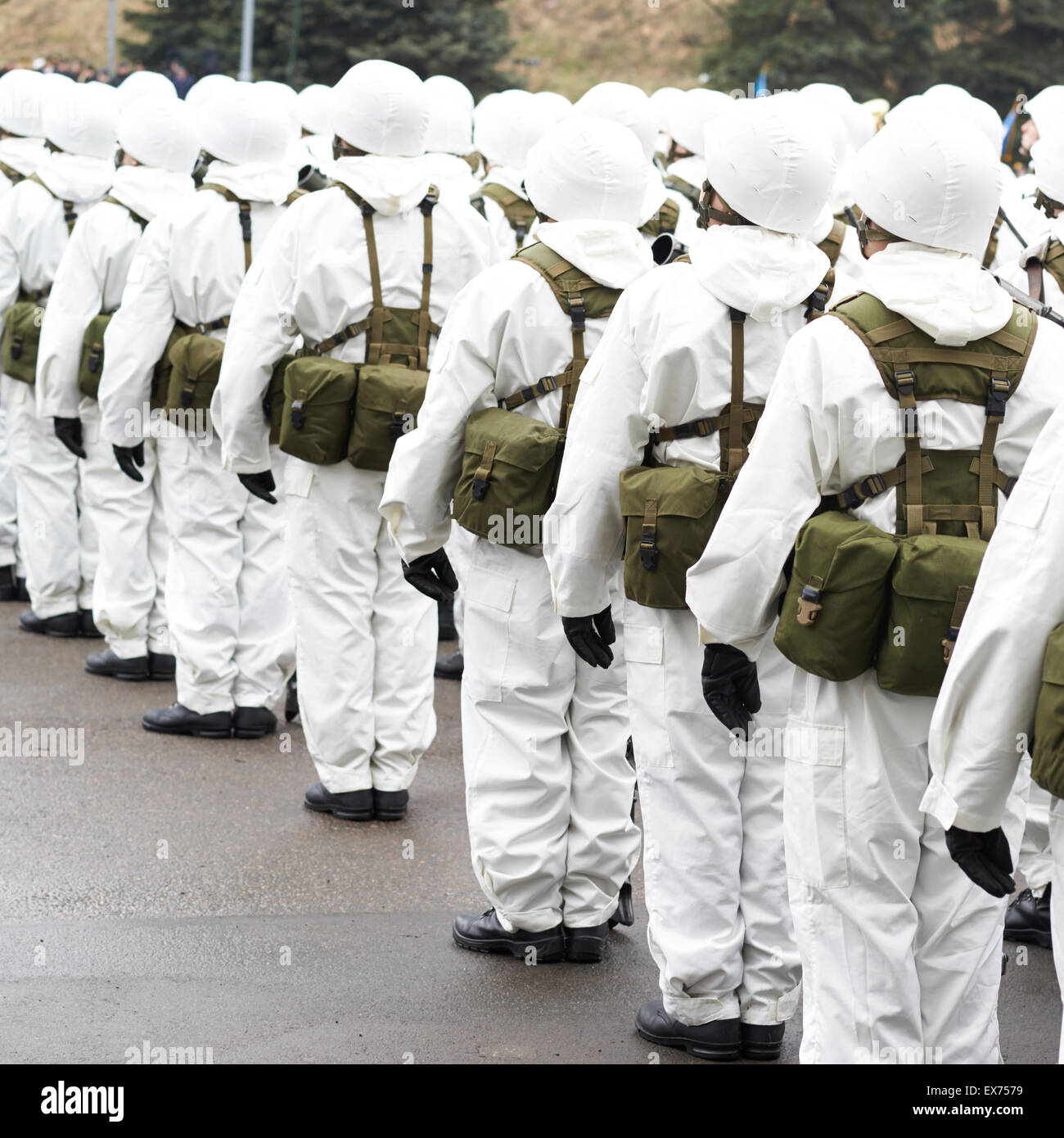 Lined up squad of Estonian soldiers Stock Photo - Alamy