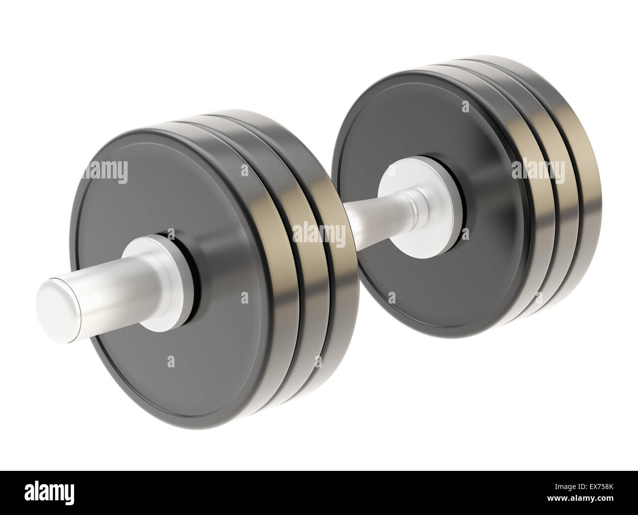 Adjustable black metal dumbbell isolated Stock Photo - Alamy