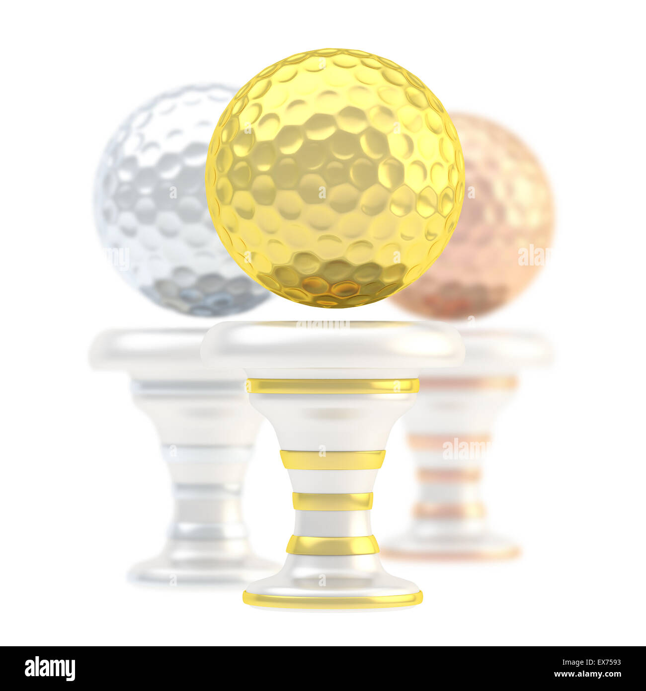 Silver and bronze champion trophy render cup trophy Cut Out Stock ...