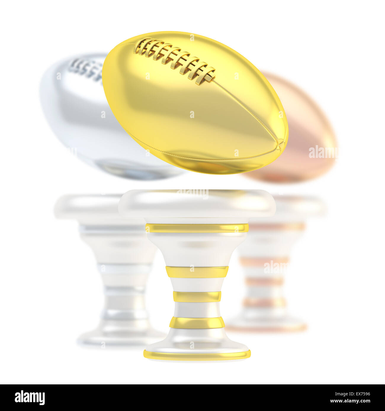 3d render round rugby hi-res stock photography and images - Alamy