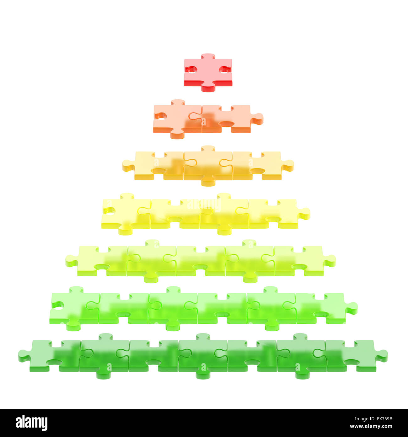 Pyramid made of puzzle pieces isolated Stock Photo - Alamy