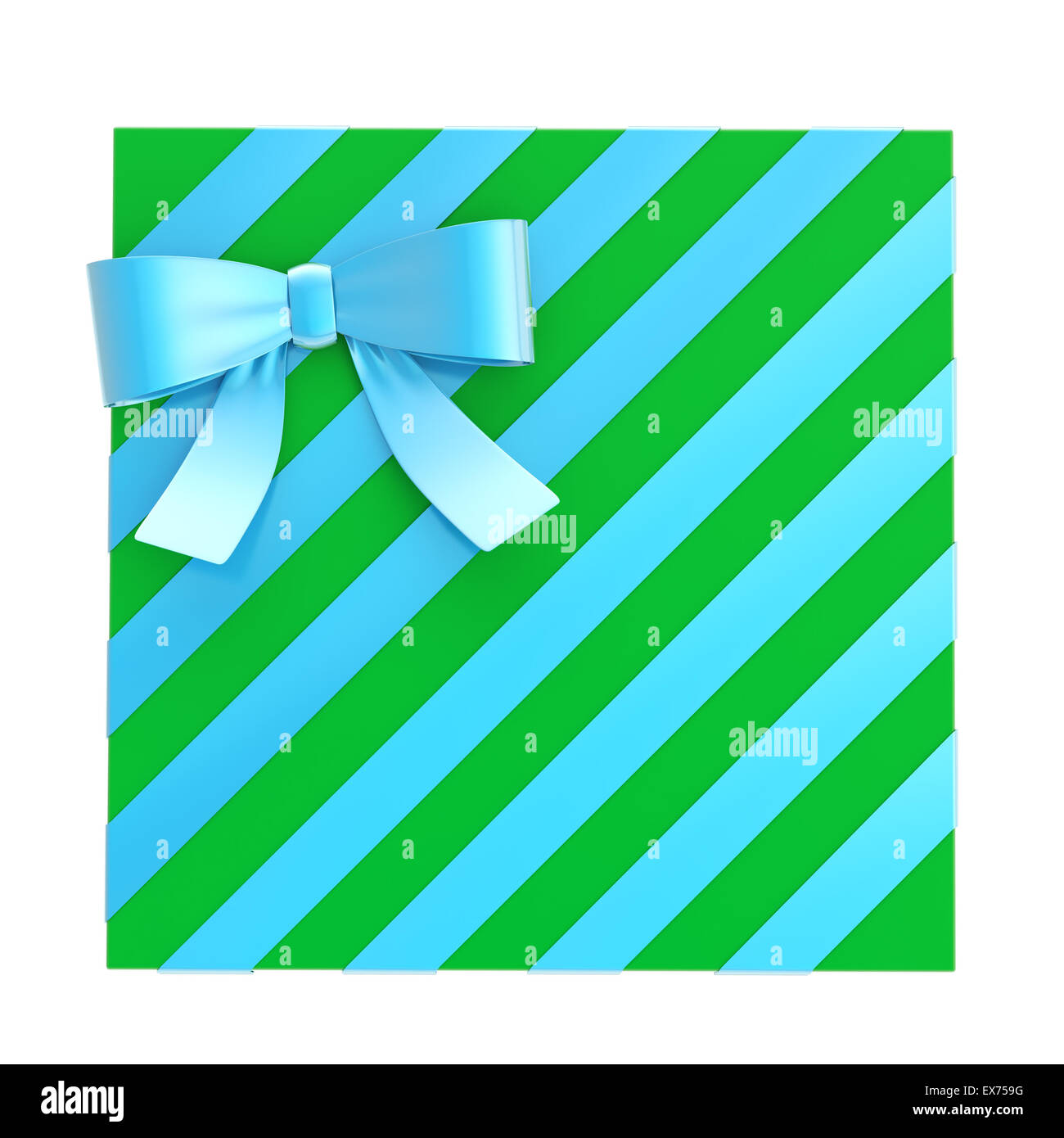 Wrapped gift box with a bow and ribbon Stock Photo - Alamy