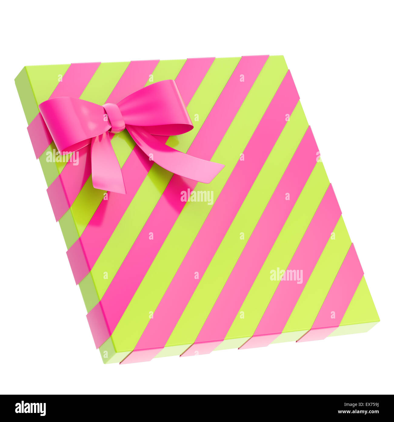Wrapped gift box with a bow and ribbon Stock Photo - Alamy