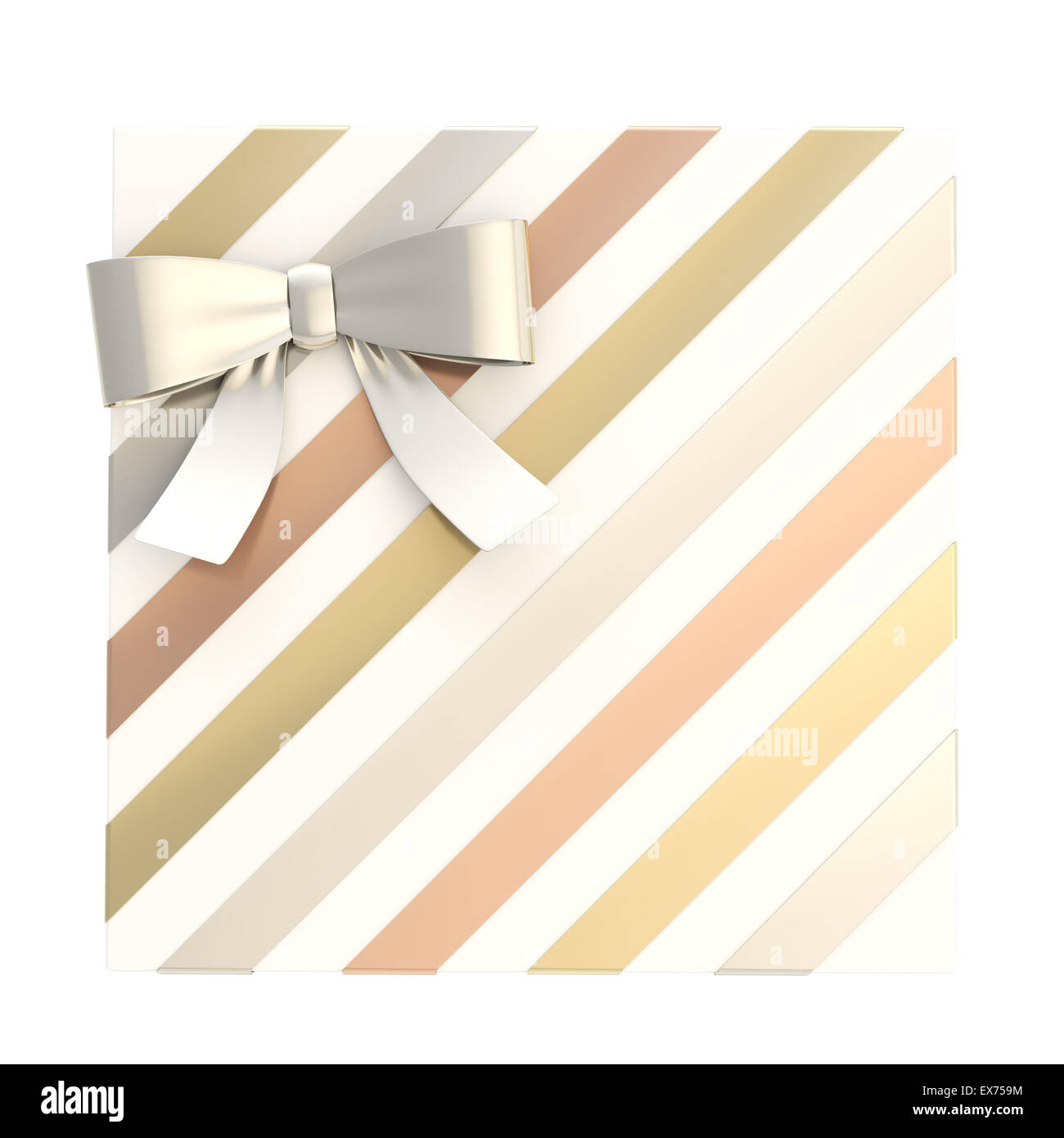 Wrapped gift box with a bow and ribbon Stock Photo - Alamy