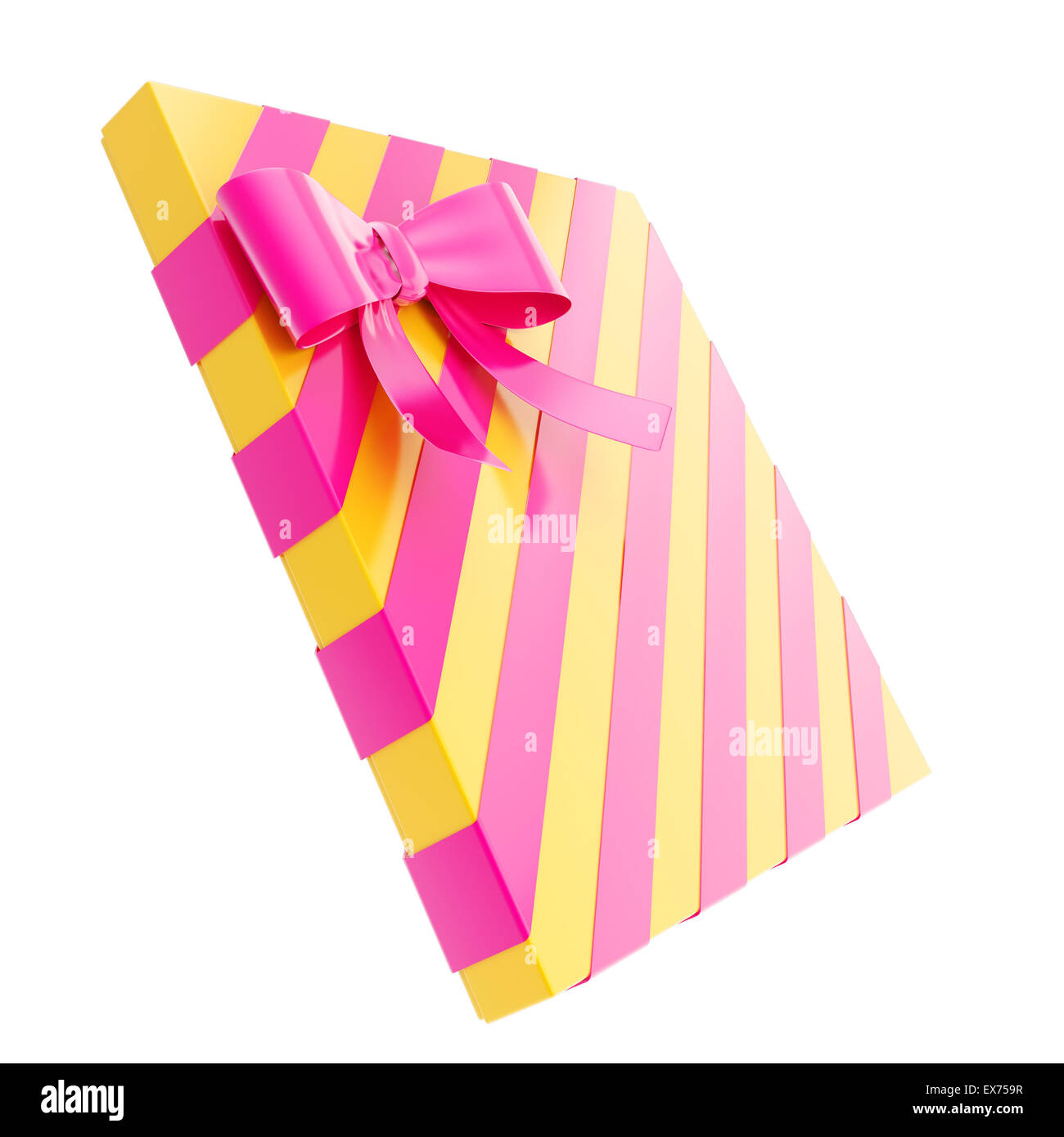 Wrapped gift box with a bow and ribbon Stock Photo - Alamy