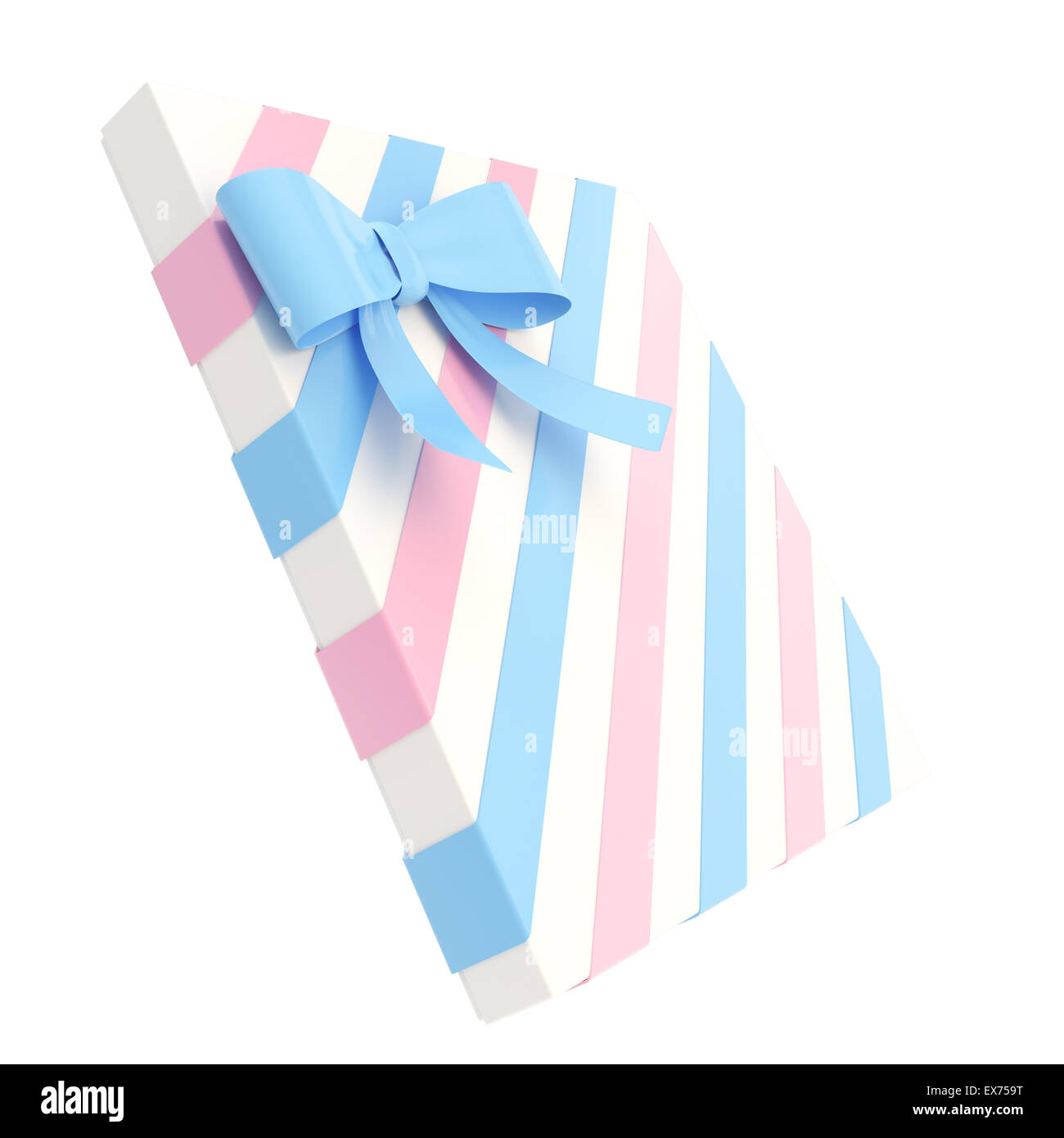 Wrapped gift box with a bow and ribbon Stock Photo - Alamy