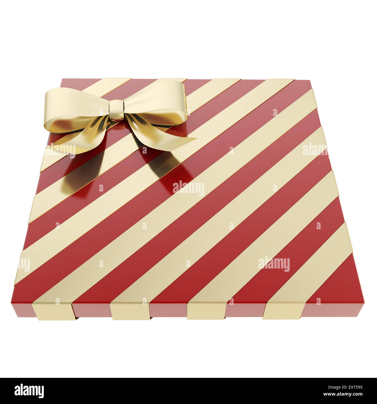 Wrapped gift box with a bow and ribbon Stock Photo - Alamy