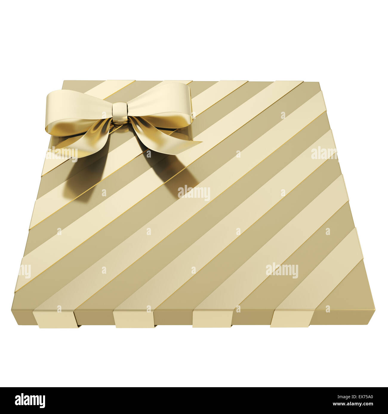 Wrapped gift box with a bow and ribbon Stock Photo - Alamy