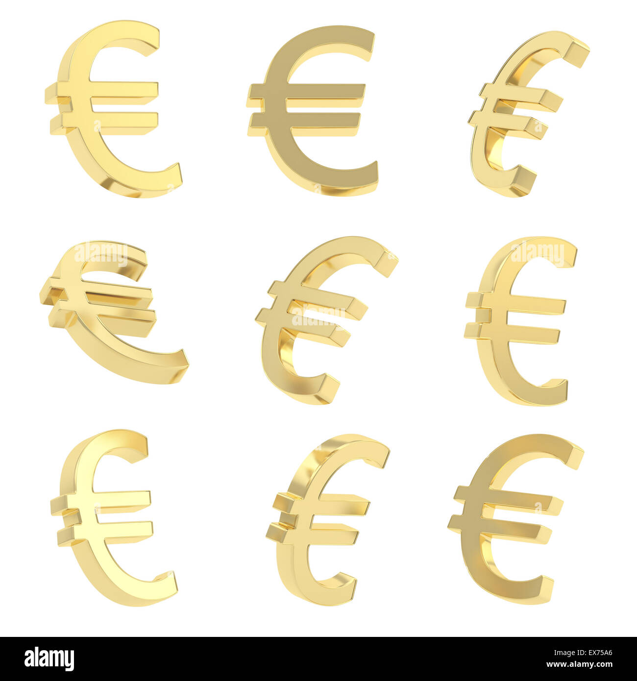 Euro currency sign render Stock Photo - Alamy