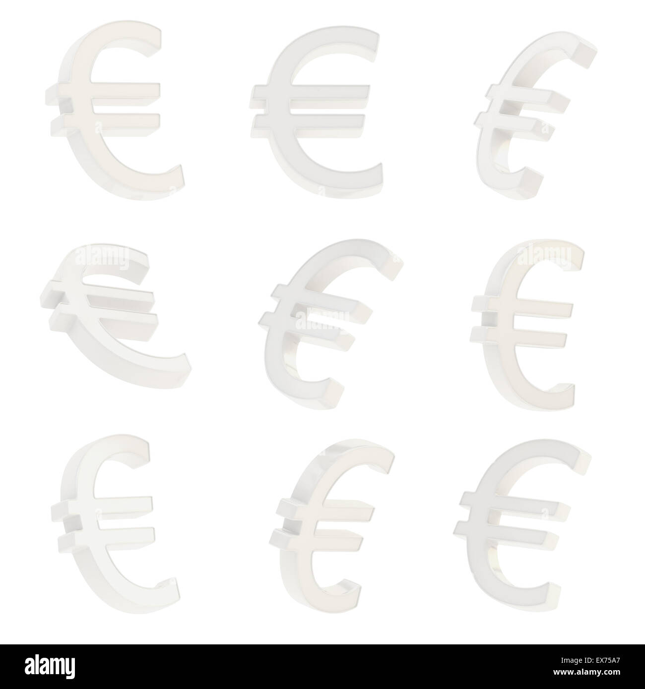 Euro currency sign render Stock Photo - Alamy