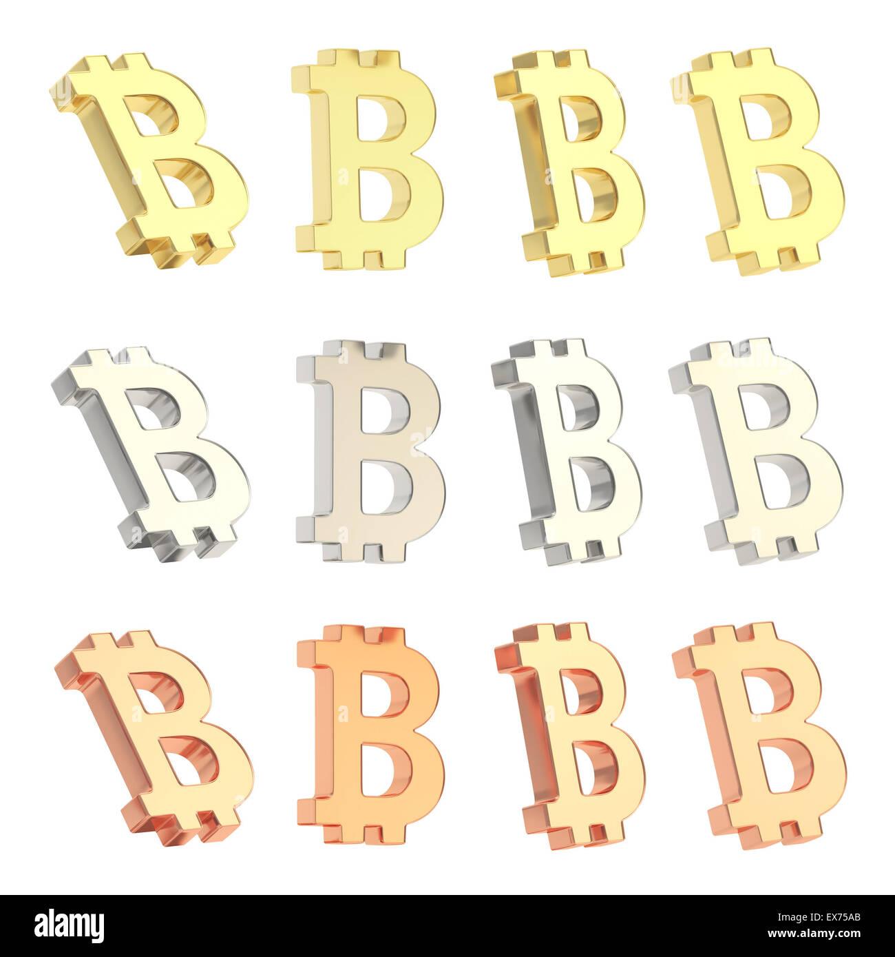 Bitcoin currency sign set isolated Stock Photo - Alamy
