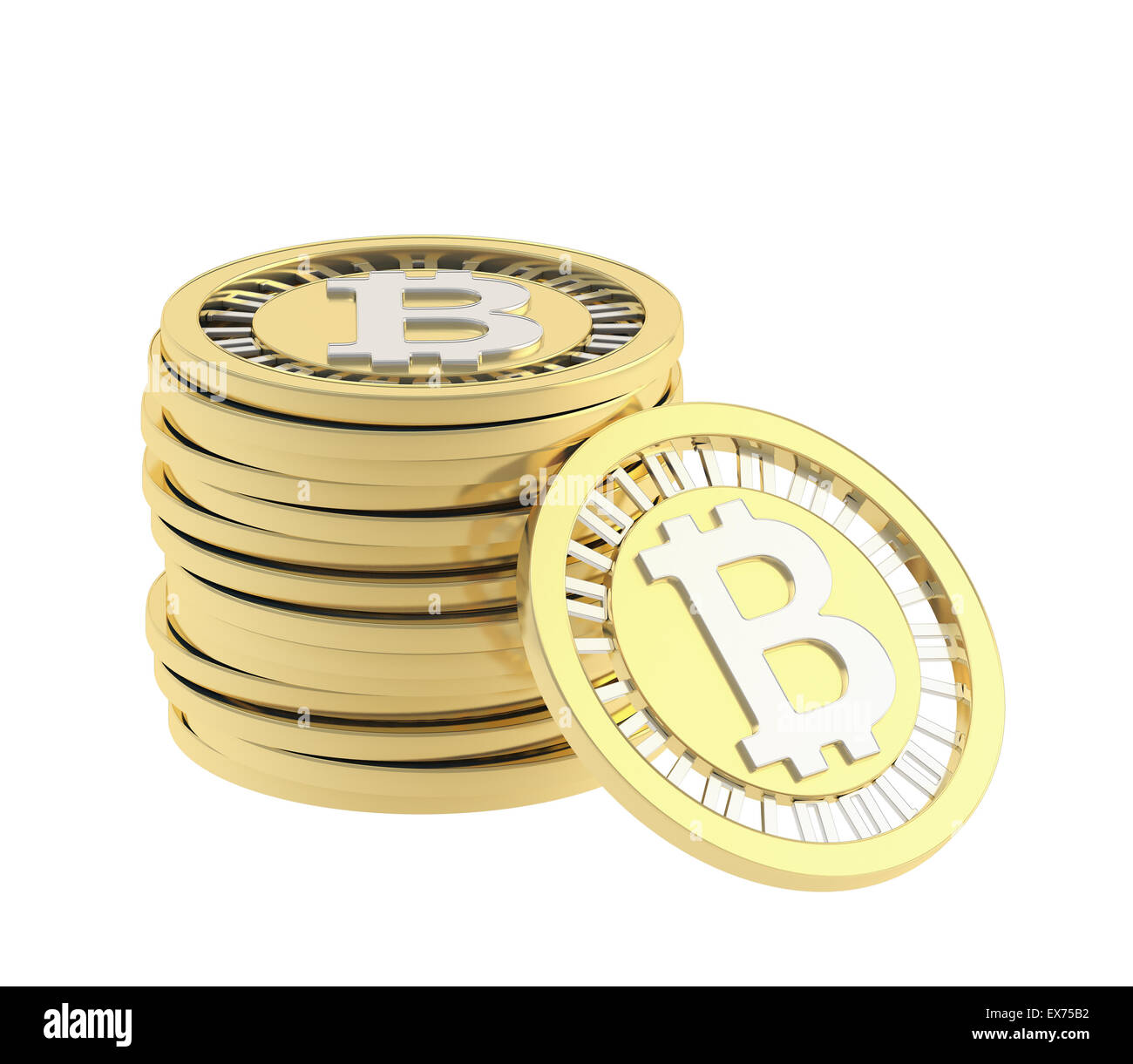 Gold silver bitcoin coins Cut Out Stock Images & Pictures - Alamy