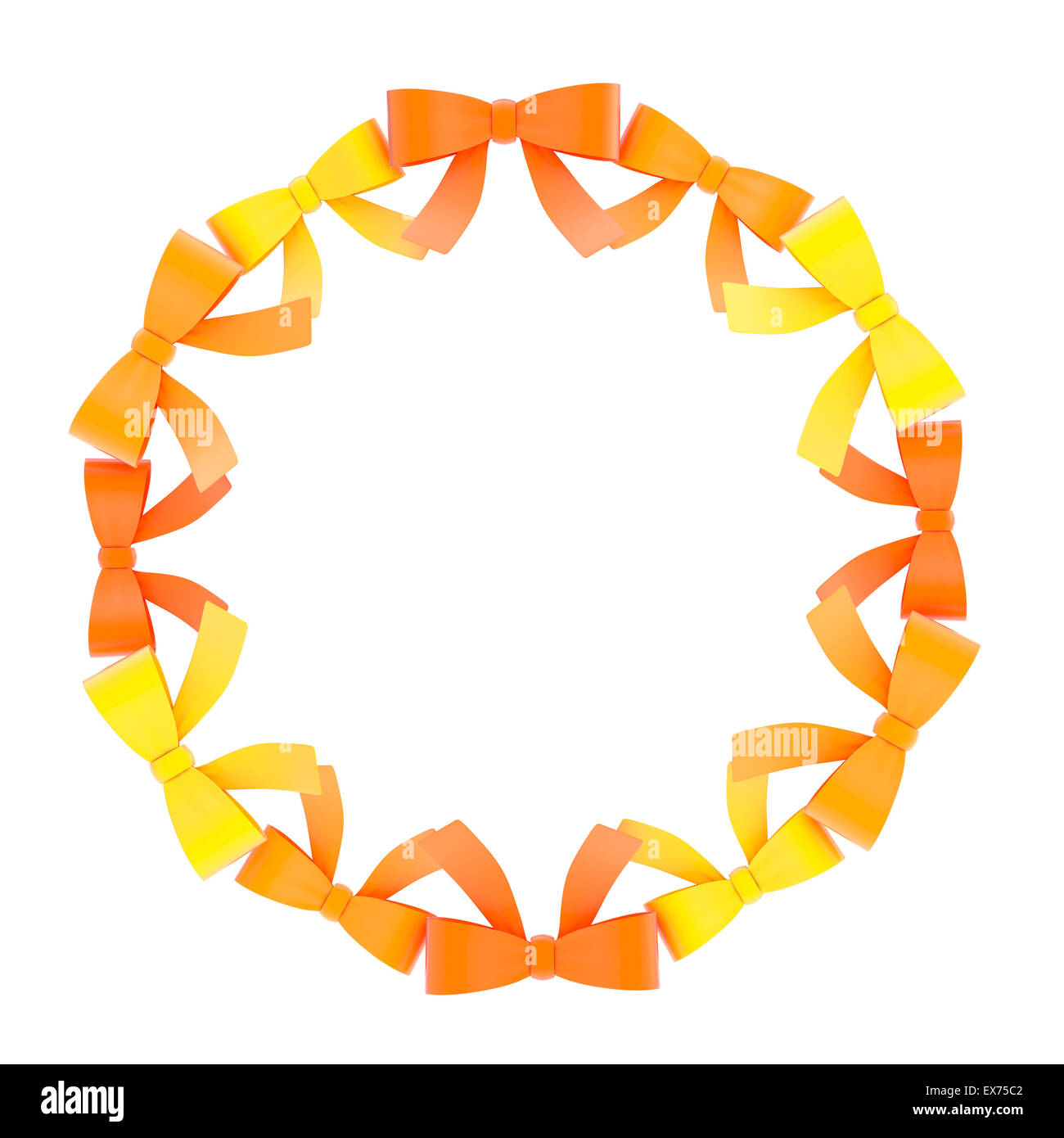 Round frame made of ribbon bows Stock Photo - Alamy