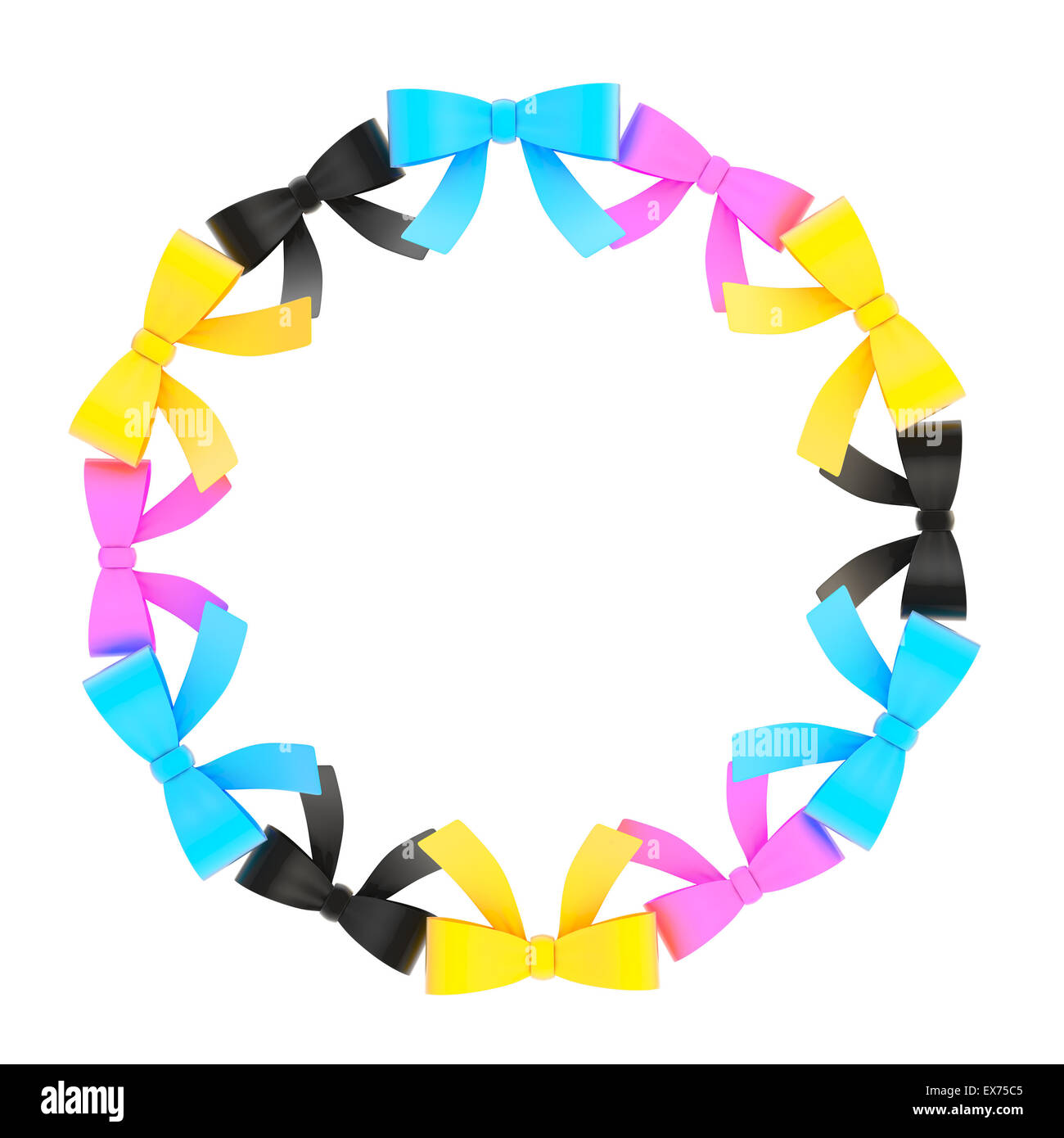 Round frame made of ribbon bows Stock Photo - Alamy